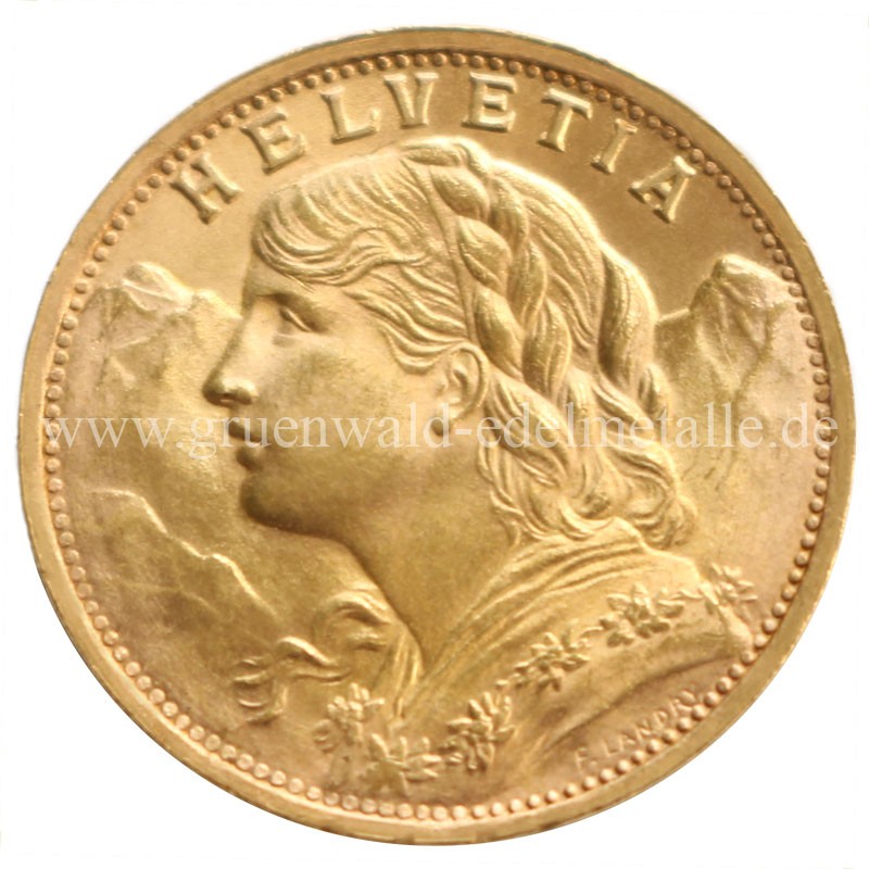 Vreneli 20 Franken Kaufen oder Verkaufen? Edelmetallhandel Grünwald